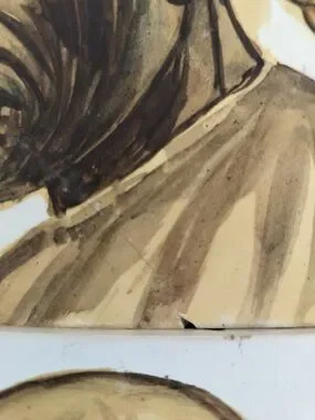Vintage | Art | Mcm Ceramic Art Tiles Set Of 4 Hand Painted Portrait ...